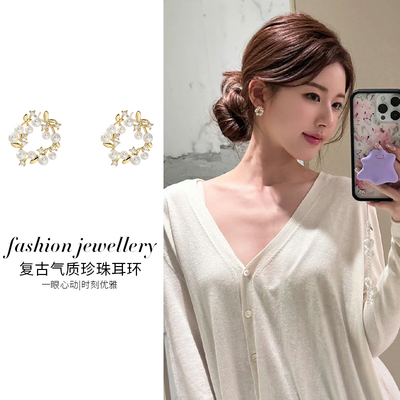 珍珠小众气质耳钉女森系耳饰