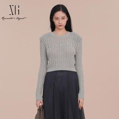 XG/雪歌专柜亲肤套头针织衫女