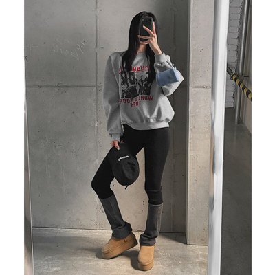 韩国修身高腰拼接拼色打底长裤