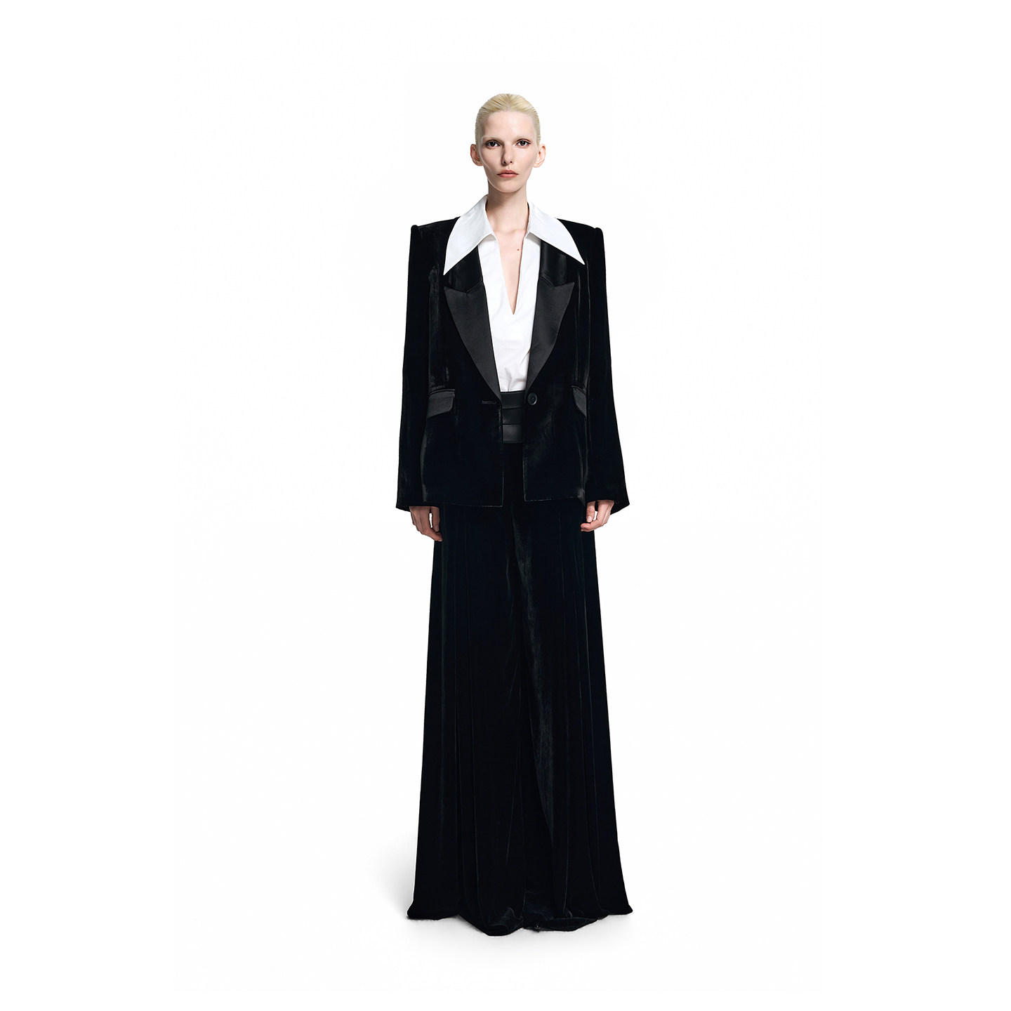KUNSWEAR/琨丝薇尔26FA 复古轻奢丝绒拼边显瘦西装外套 846002280