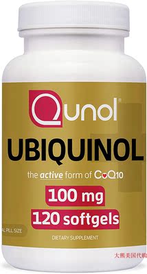 Qunol Ubiquinol,  the Active form Of CoQ10 100mg Softgels