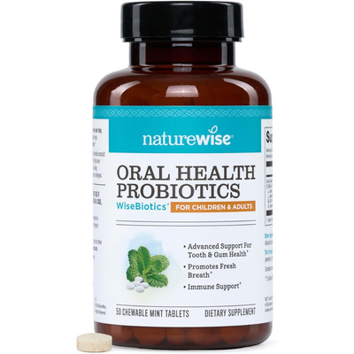 NatureWise Oral Health Chewable Probiotics, 50 Tablets