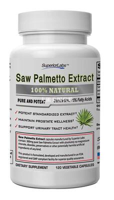 Superior Labs Saw Palmetto Extract, 300mg, 120 V-Caps