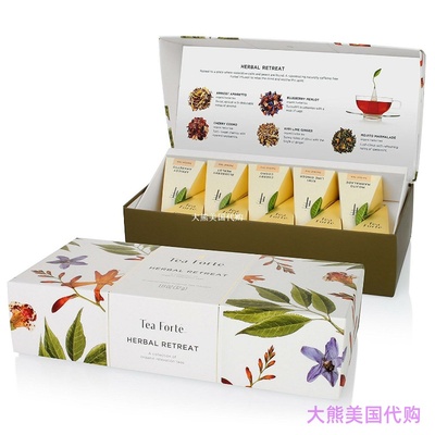 Tea Forte HERBAL RETREAT Petite Presentation Box, 10 Infuser