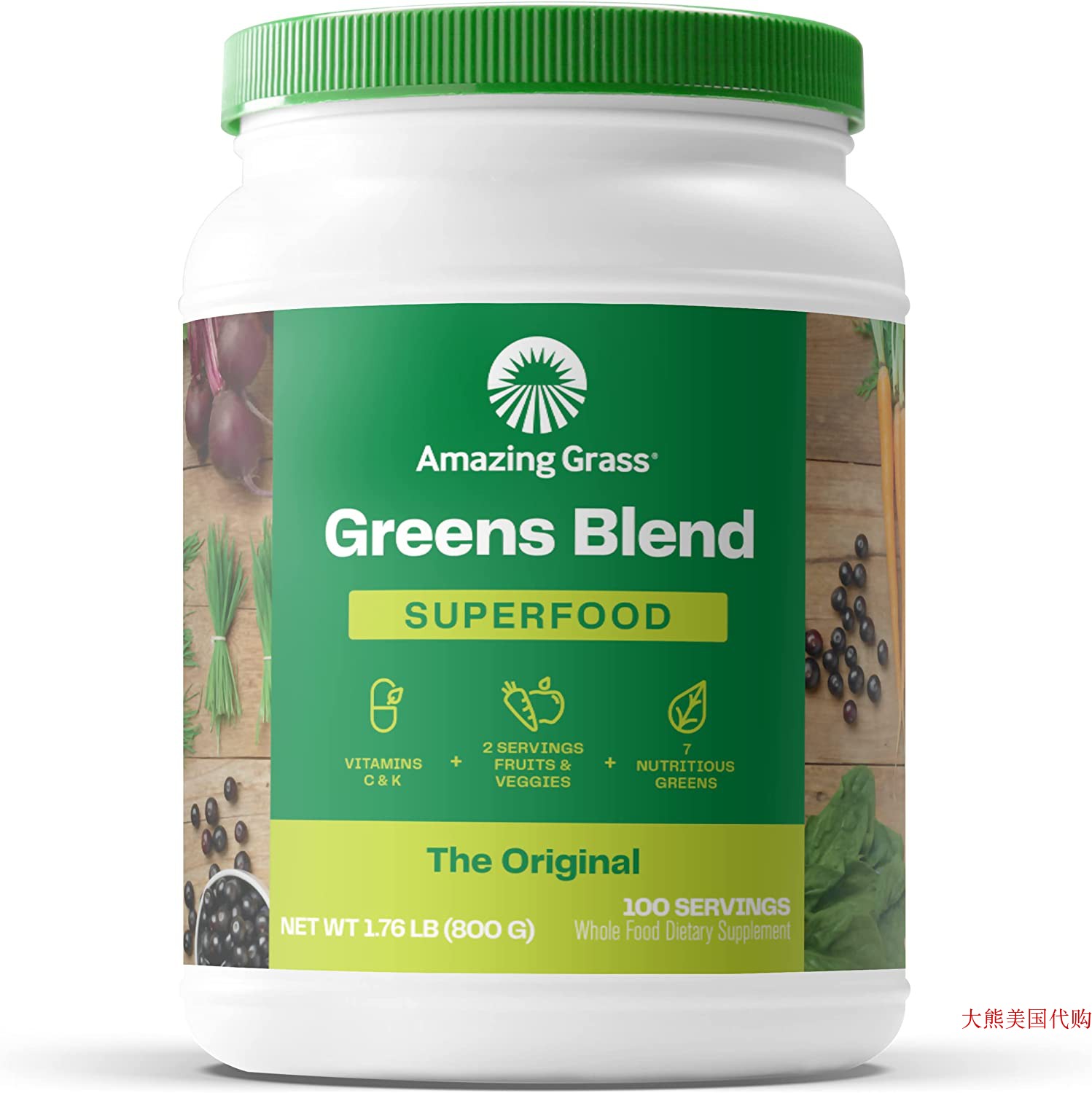 Amazing Grass Greens Blend Superfood Powder, Original, 800g