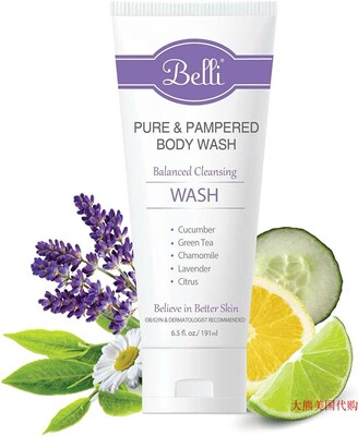 Belli Pure and Pampered Body Wash, 6.5 oz