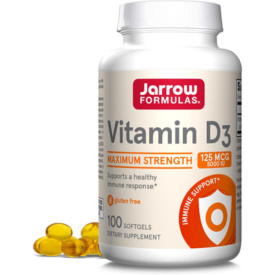 Jarrow Formulas Vitamin D3, 5000 IU, 100 Softgels 维生素D3