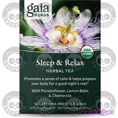 Gaia Herbs Sleep and Relax Herbal Tea Bags, 16 Count