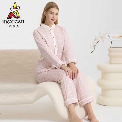 纯棉家居服套装稻草人女士