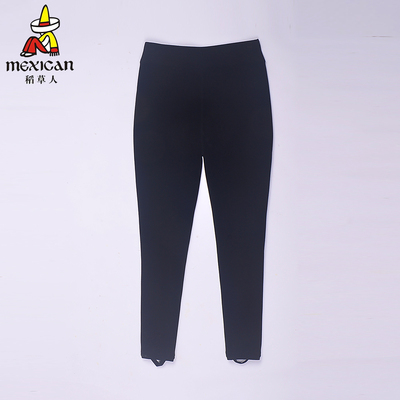 稻草人女士秋冬双层加厚保暖美体打底裤外穿羊绒踩脚一体裤54326