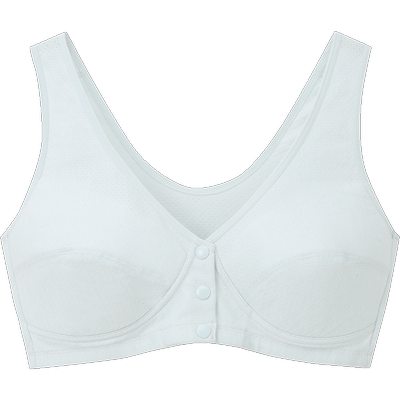 三枪前开扣无钢圈全罩杯春夏女背心式收副乳中老年妈妈文胸L42217