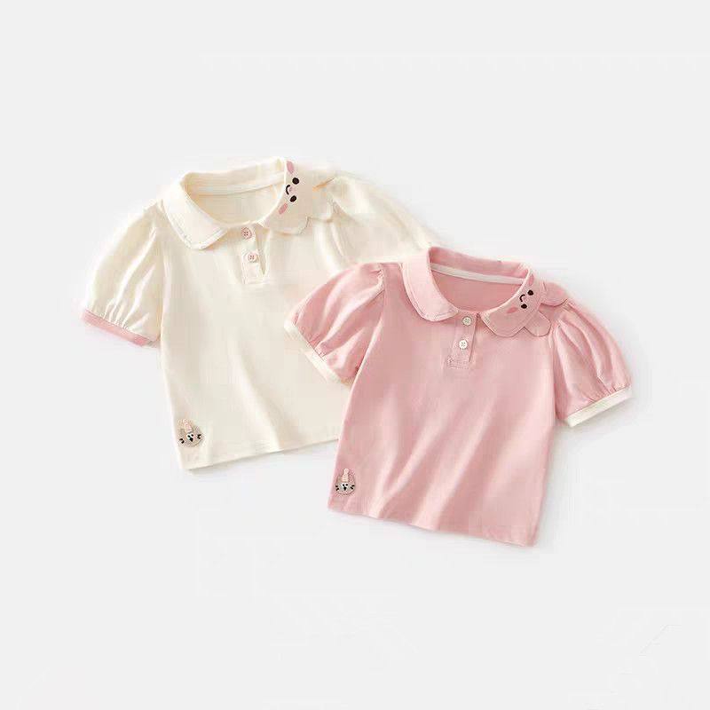 女童短袖t恤夏装新款儿童洋气polo衫上衣宝宝衣服夏季薄款小童装