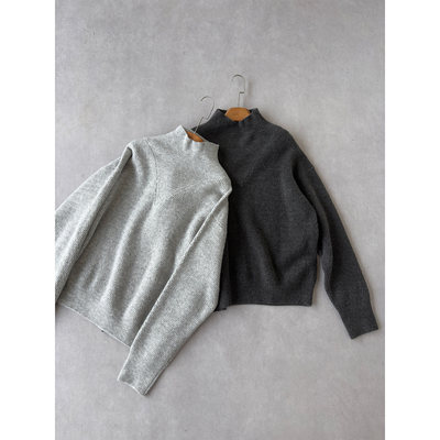 H1c蛇鳞*肌理高领羊毛混纺毛衣