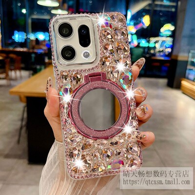 适用oppofindx9手机壳补妆镜子