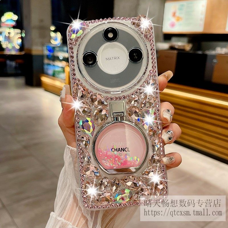 适用于荣耀x70手机壳新款硅胶软壳全包镜头防摔honorx70带挂绳个性创意奢华高级感镶钻支架潮女