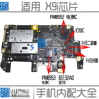 适用 VIVO X9i灯控IC PMI8952 PM8953 电源ic 显示升压线圈二极管