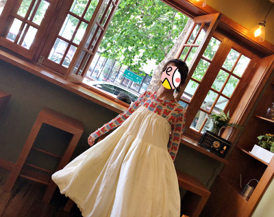 千叶自制chic抹胸蓬蓬花苞连衣裙