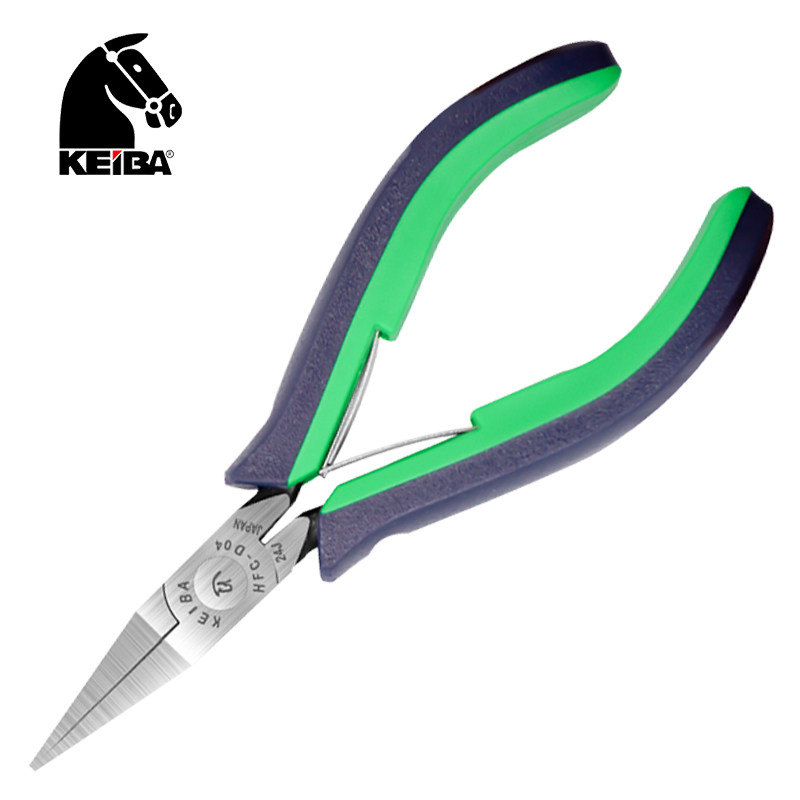 马牌keiba扁嘴钳进口无牙精密长嘴平口钳夹持维修尖嘴钳子HFC-D04