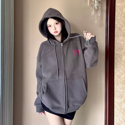 KTDA新品拉链卫衣加绒连帽男女