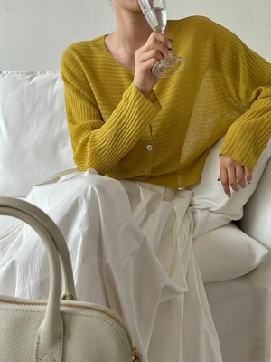 acme ground毛织开衫女2023夏季新款韩版气质百搭显瘦纹理感上衣