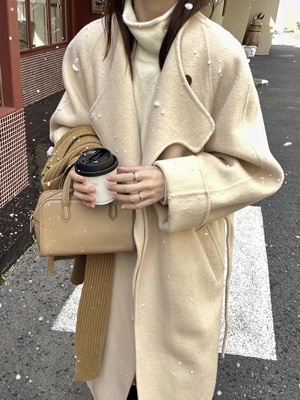 acme ground羊毛双面长款大衣女2025冬季新韩版气质百搭显瘦风衣