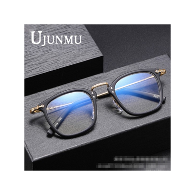 日本超轻眼镜框中金属复古款手工文艺眼镜架男女大脸板材GMS-806