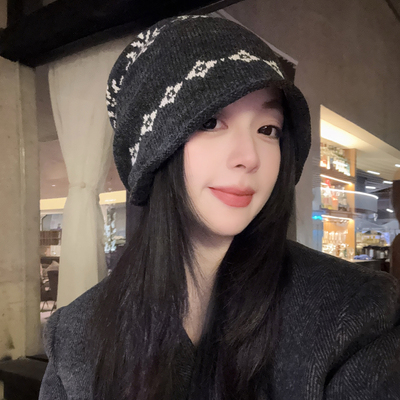 费尔岛提花毛线帽女秋冬针织冷帽