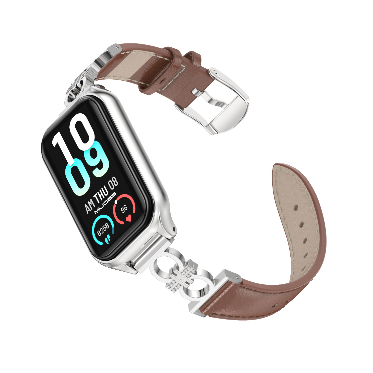 适用amazfit band 7表带华米手环7双圈镶钻腕带真皮表带新款