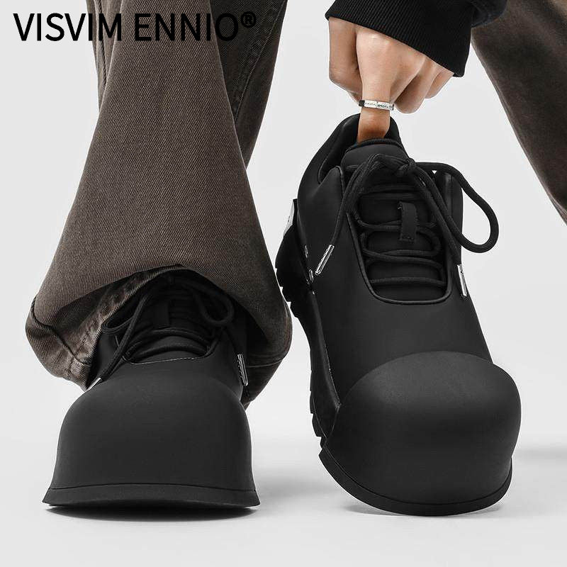 VISVIM ENNIO小众黑色运动春季大头鞋男潮高街黑武士板鞋情侣厚底