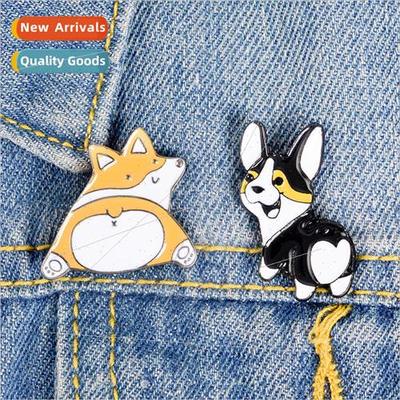 New cartoon dog brooch dog husky Shiba Inu warped fart love