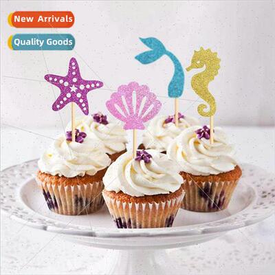 Seahorse Seashell Starfish Mermaid Cake Cup Insert gn Unders