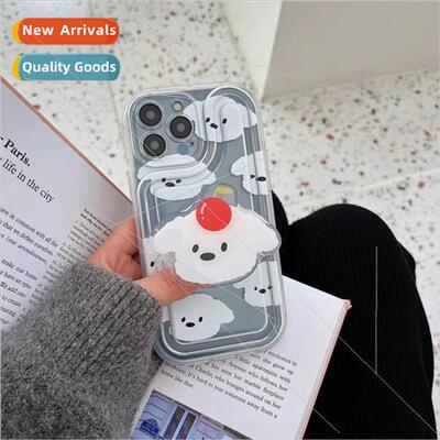 Cute cartoon small white dog stand iPhone12 waterline air cu