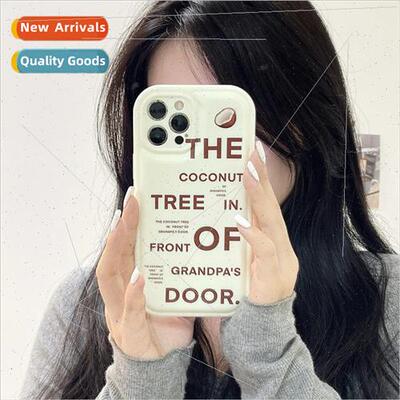 适用 iPhone 12 coconut ins brown English apple 13pro max pho