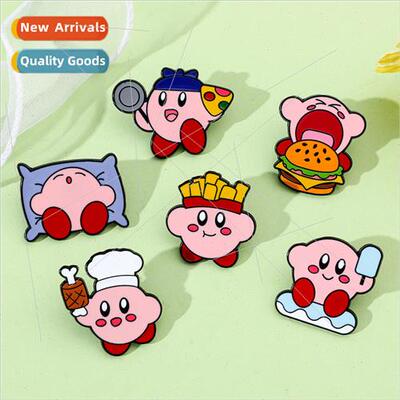 Creative new cute Star Cappy pin chef fries eat burger food