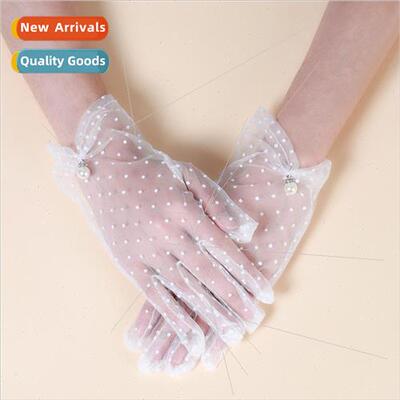 Lace wedding gloves simple white short tulle wedding dinner