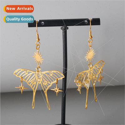 Bohemian fashion wispy butterfly pendant ear hook earrings c