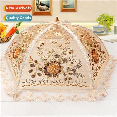 lace beaded embroidery food cover foldable vegetable umbrell