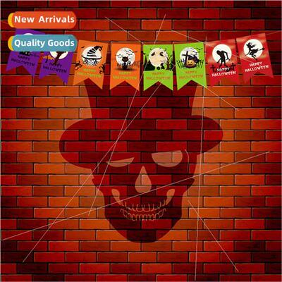 2023 Halloween Triangle Pull Flag Skeleton Pumpkin Paper Pul