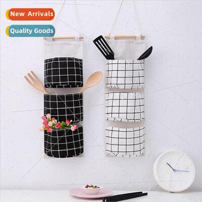 Home Cartoon Cotton nen Hanging Bag Hanging Multi-layer Hang