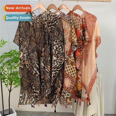 New seaside vacation beach towel sun shawl dual-use multifun