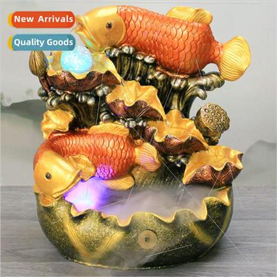 Wigwam flowing water fountain yearly fish synthetic resin de