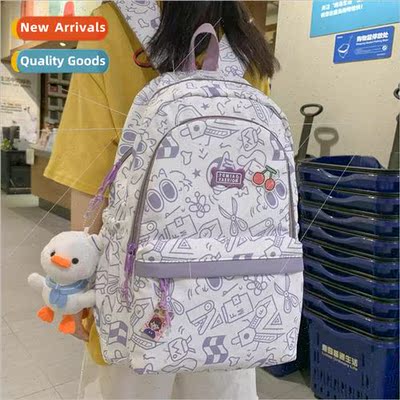 2022 new Donnier schoolbag female ins niche Harajuku graffit