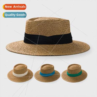 England handmade straw concave top hat female summer vacatio