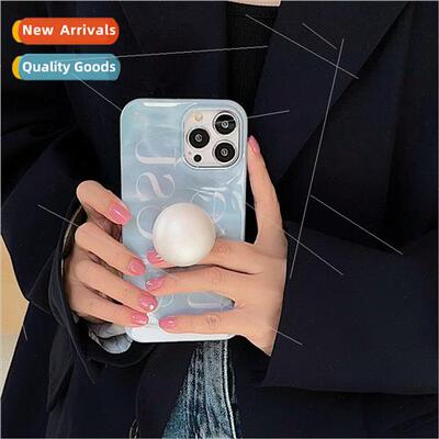 Korean  ins blue English 适用 Apple 14ProMax phone case iPho