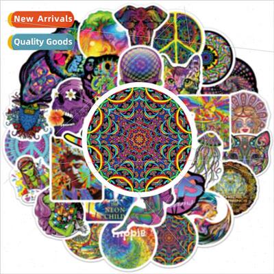 50 psychedelic personalized graffiti stickers magic bag box