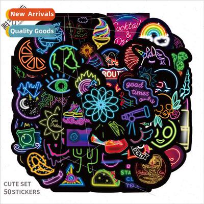 50 -repeating neon personalized graffiti stickers luggage la