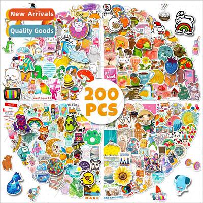 200 ins small fresh outdoor cute cartoon stickers skateboard