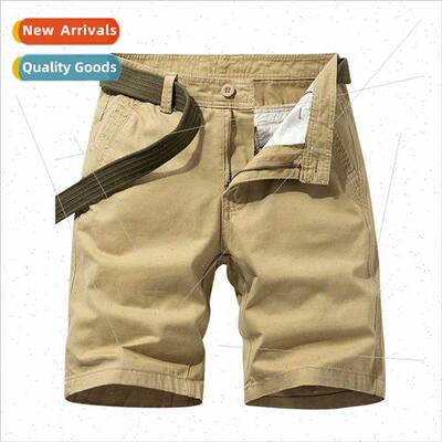 Summer texture washed mens casual shorts mens cotton color v