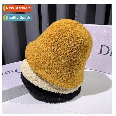 Fishermans hat female autumn and winter Korean hat lambs woo
