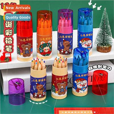 Christmas 12 color pencils set Children cartoon color pencil